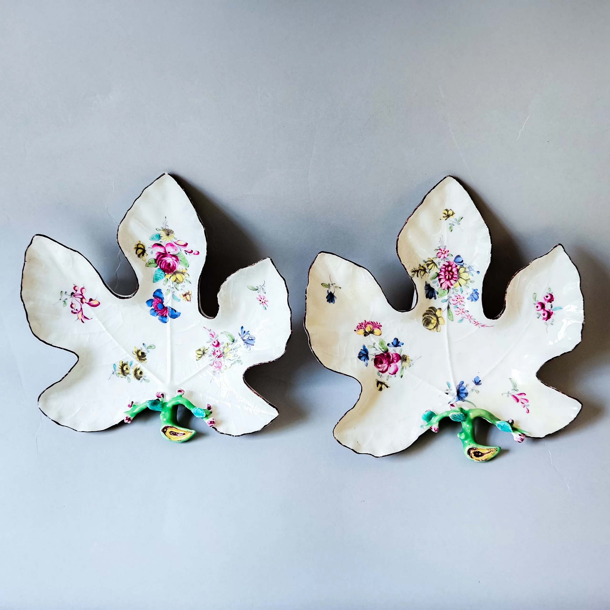 A rare pair of Bow dishes, circa 1760 - Jill Gosling Ceramics