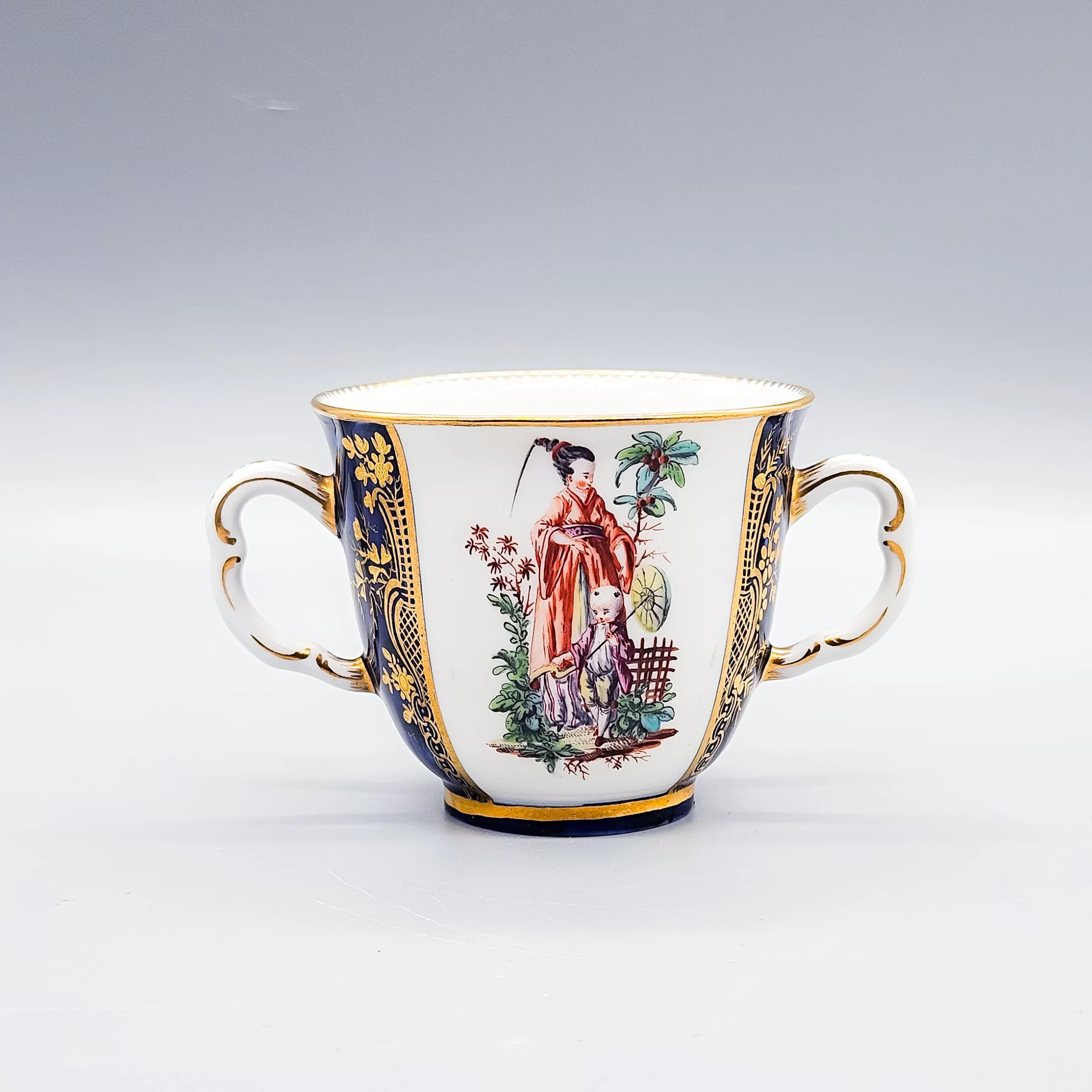A Chelsea two-handled cabinet cup, circa 1760-65 - Jill Gosling Ceramics